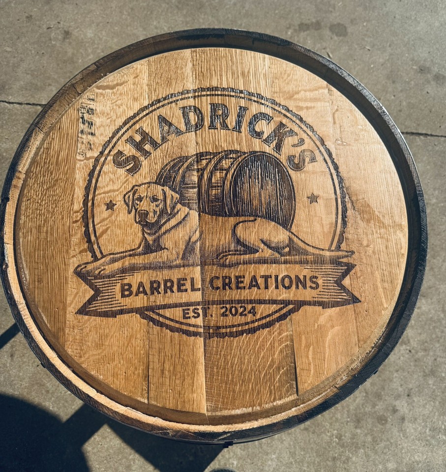 Whiskey Barrel End Table - Barrel Head End Table Customized Engraving ...