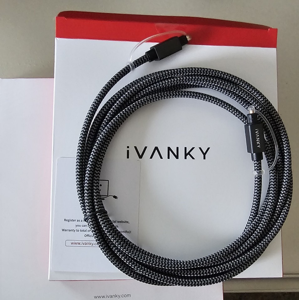 IVANKY Optical Audio Cable 10Ft/3M, Slim Braided Fiber Audio Cable - 4 ...