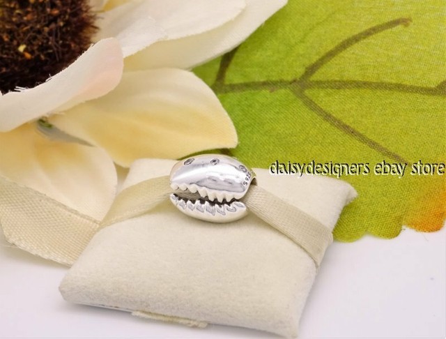 Authentic PANDORA Silver Coffee Bean Cowrie Puka Shell Charm 798131CZ ...