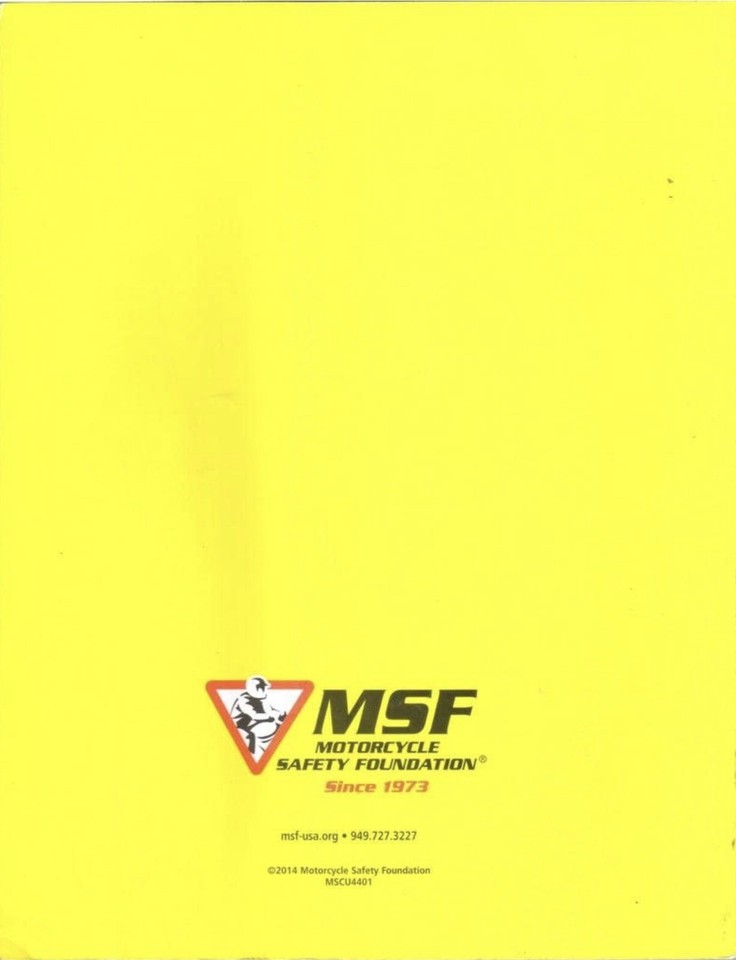 (20) MSF Motorcycle Safety Course Basic Ridercourse Rider Handbook 2014 ...