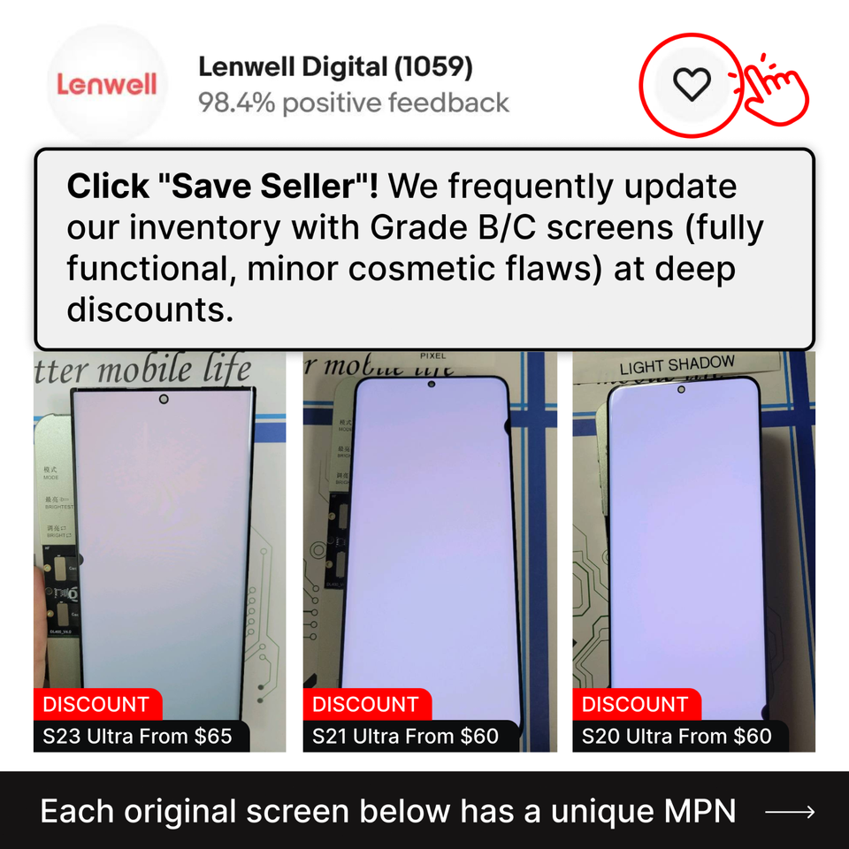 DISCOUNT Original OEM For Samsung Galaxy S22 Ultra LCD Touch Screen w ...