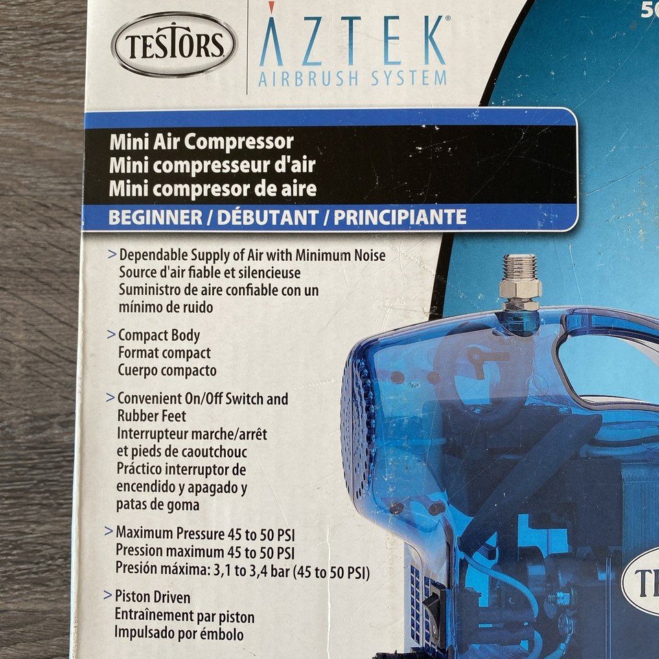 Testors Aztek Beginner Airbrush Mini Air Compressor 50204A Minimum ...
