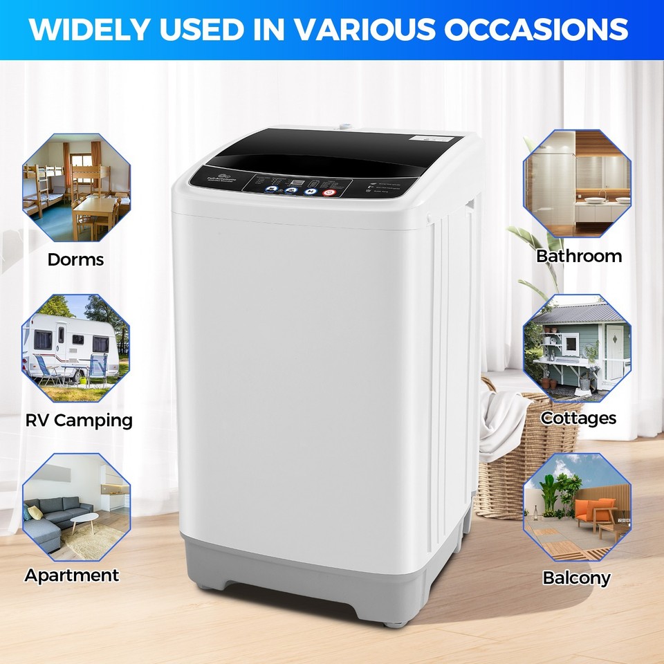 Home Apartment Full Auto Washing Machine 15.6lbs Portable Washer ...