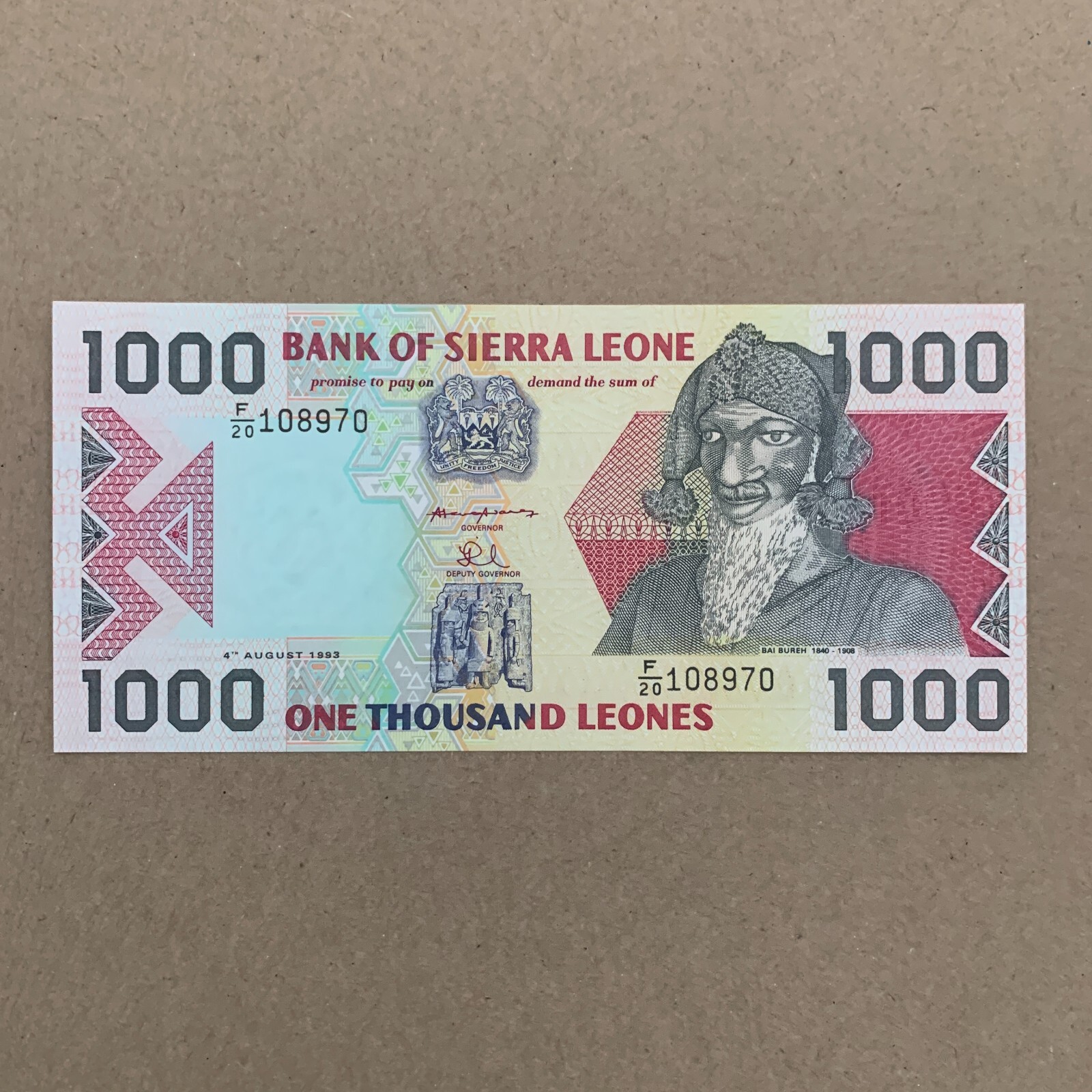 SIERRA LEONE 1000 LEONES Banknote Currency Paper Money Note Memorabilia ...
