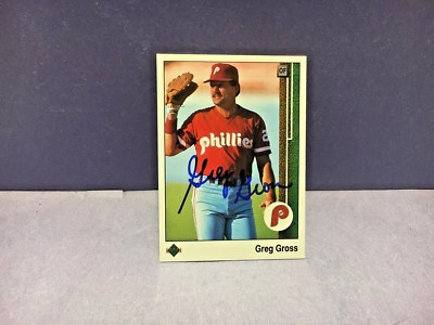 Phillies, Greg Gross baseball card, Autograph In person , NM-FREE ...