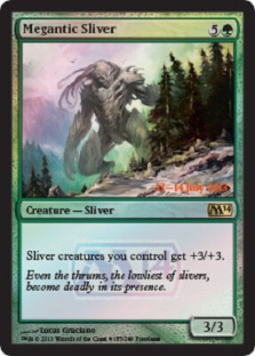 FOIL PRE-RELEASE MEGANTIC SLIVER NM! *MAGIC CORE SET 2014* | eBay