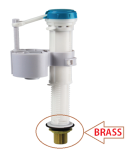 TOILET BOTTOM ENTRY FILL VALVE INLET VALVE 1/2" ADJUSTABLE BRASS THREAD ...