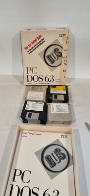 IBM PC DOS 6.3 Original 3.5" Inch Floppy Disks OEM Distribution Package ...