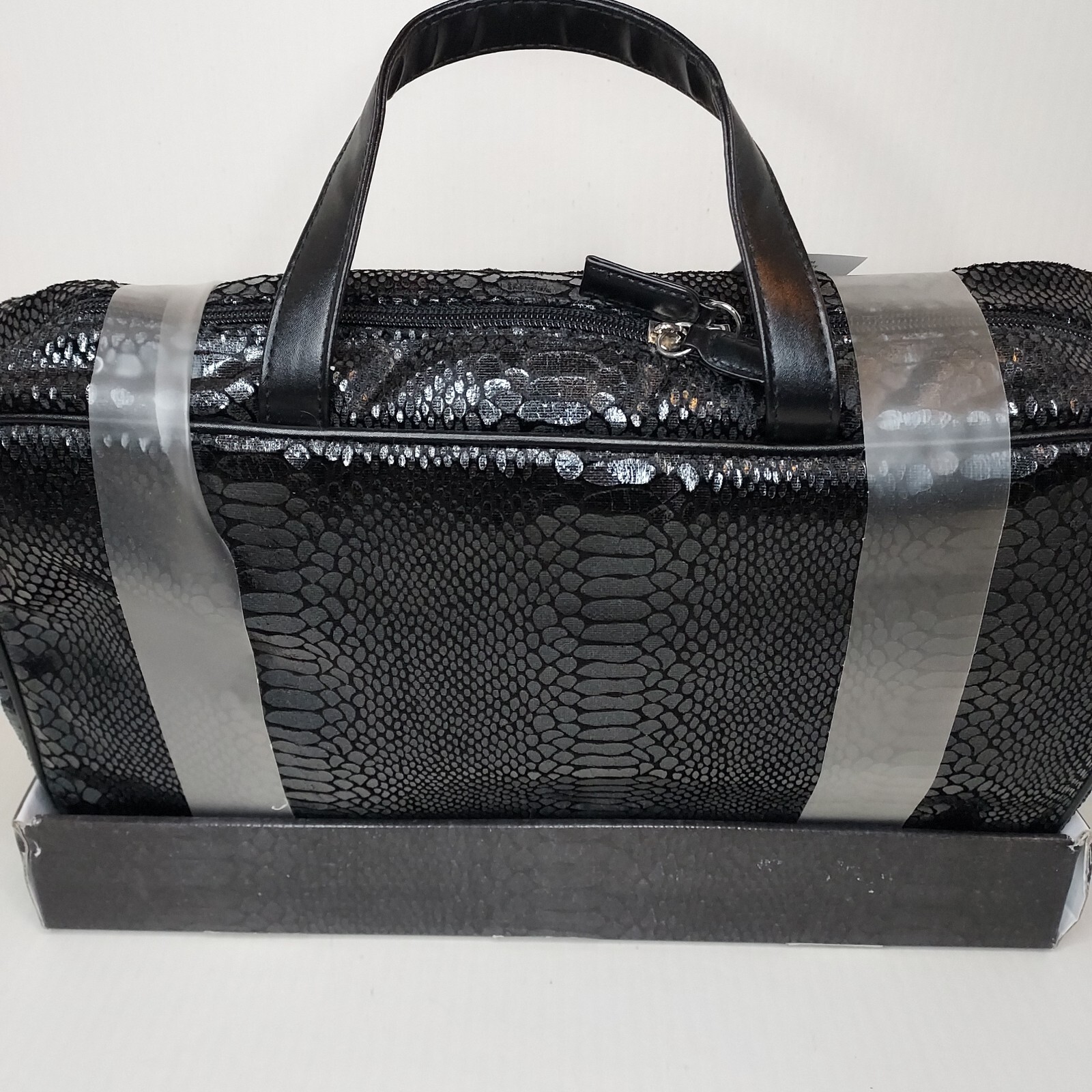 Modella 3 Pcs Black Tote Set Purse Handbag Wallet Cosmetic Bag Double ...