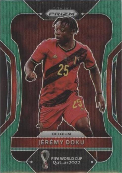 2022 Panini Prizm World Cup Qatar - Jeremy Doku #18 Green Wave Prizm ...