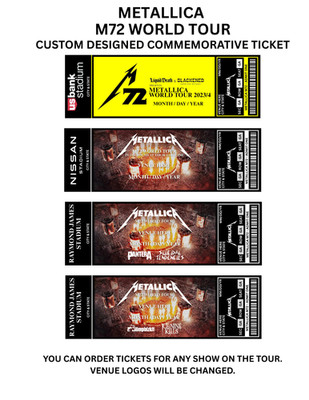 Metallica M72 Tour Custom Design Commemorative Concert Ticket | eBay
