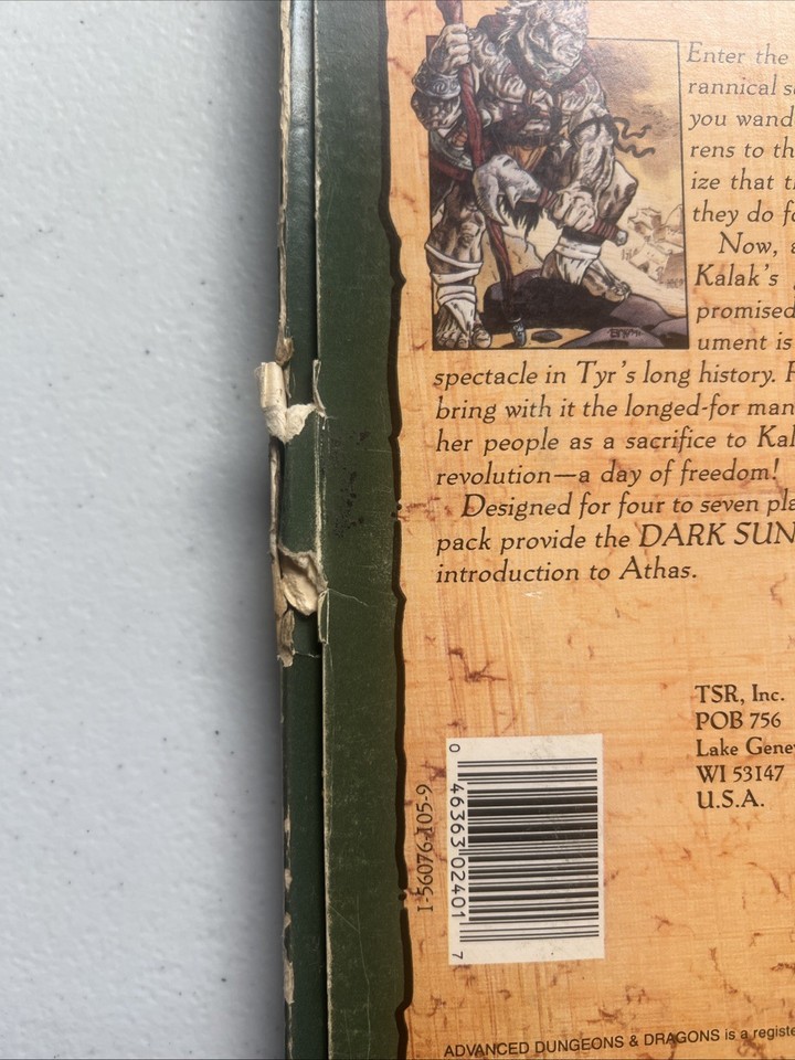 AD&D 2nd Edition Dark Sun FREEDOM Box Set #2401 - Incomplete 1560761059 ...