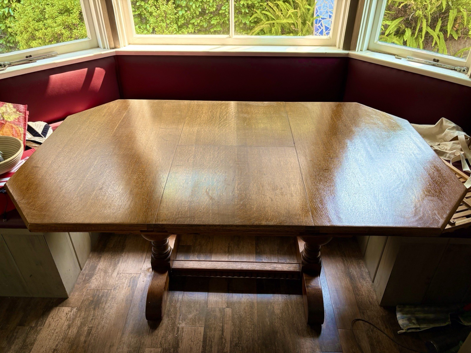 Antique Red Oak Kitchen Table | eBay