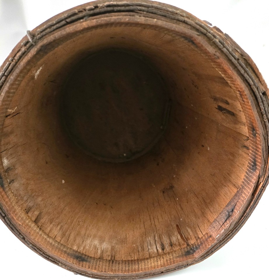 FARM PRIMITIVE Rustic Wooden Old Barrel Nail KEG - 4 Wide Nailed Wood ...