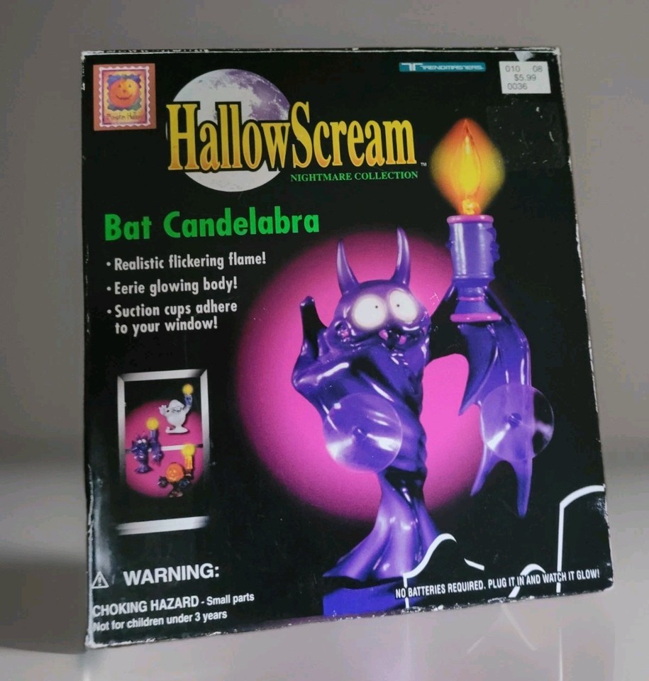1996 Trendmasters Bat Candelabra Light Up Candle Halloween See Pictures ...