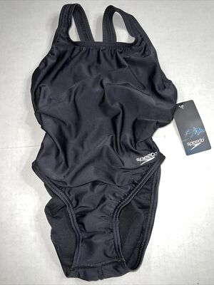 Speedo Women's Size 26 Swimsuit One Piece Pro LT Super Black Solid Swim ...