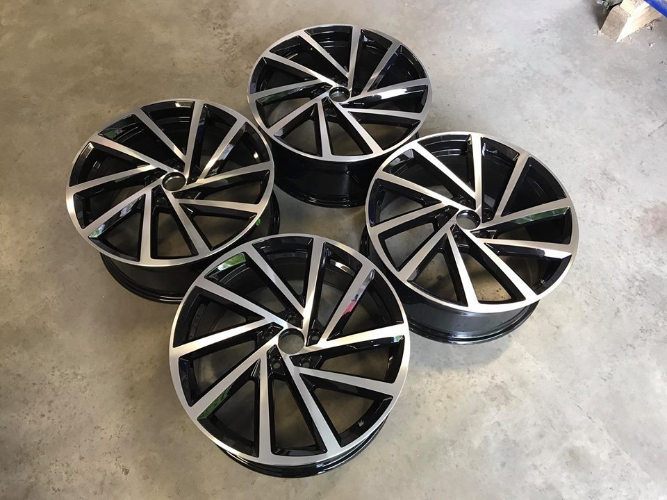 18" Golf R VW Spielberg Style Wheels Gloss Black Machined MK5 MK6 MK7 ...