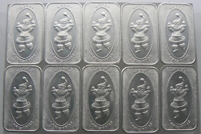 1 oz Vintage Santa Silver Bar .999 Fine - MERRY CHRISTMAS - RARITIES ...