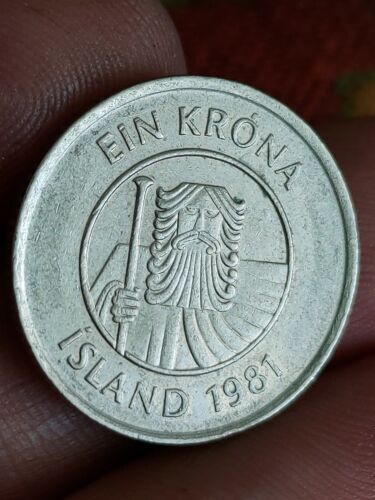 COIN / ICELAND / ISLAND 1 KRONA 1981 BEAUTIFUL COLLECTIBLE XF Kayihan ...