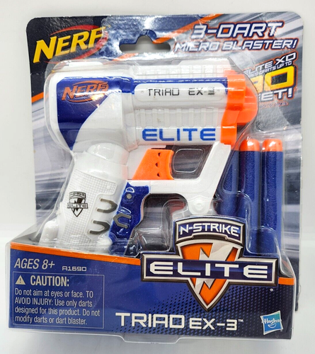 Hasbro Nerf 3-Dart Micro Blaster Elite Triad EX-3 New in Unopened Box ...