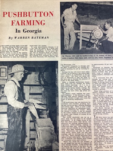 Atlanta GA Print Article 1949 AJC Farming Thain Metter Perry Grimes ...