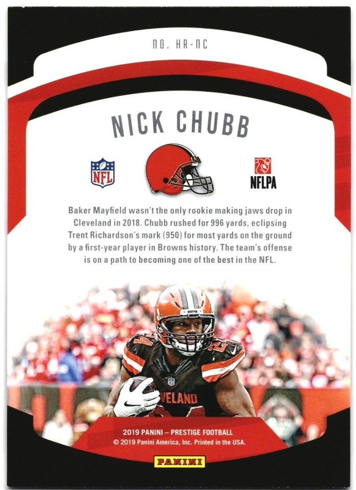 2019 Panini Prestige Nick Chubb Honor Roll Cleveland Browns #HR-NC | eBay