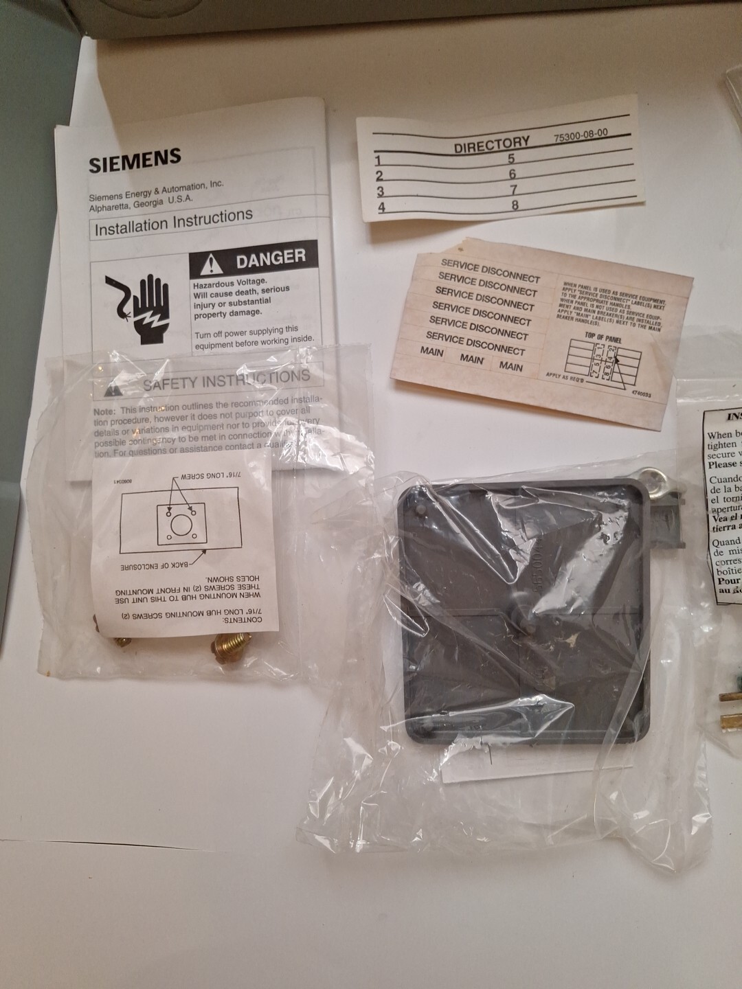 SIEMENS SPA W0408ML1125 125 Amp 4-Space 8-Circuit LOAD CENTER W/ 50 AMP ...