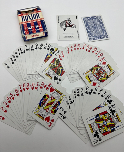 Vintage Ruxton Poker Size Plastic Coated Playing Cards Extra Slip And ...