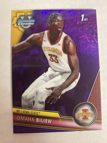 Omaha Biliew 2023-24 Bowman Chrome University 1st Purple #’d/399 Iowa ...