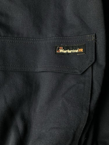 Workrite FR Flame Jacket Mens Large Resistant Coat Navy Bomber Style ...