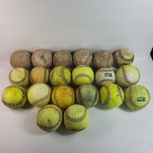20 Used Mixed Lot of Softballs Batting Practice Shag Balls Official ...