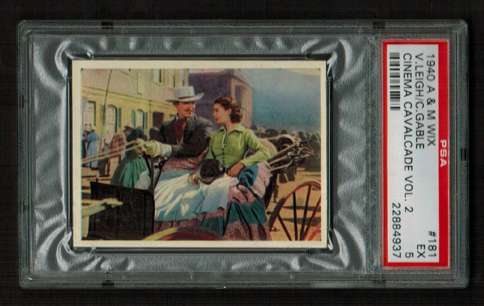 PSA 5 GONE WITH THE WIND 1940 Wix Cigarette Card #181 CLARK GABLE ...