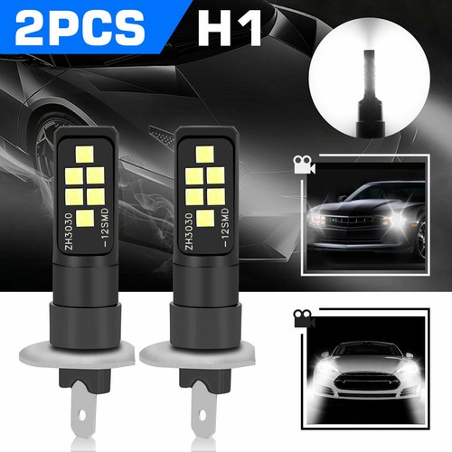2x H1 Super White 6000K LED Headlight Fog Driving Bulbs Kit High Low ...