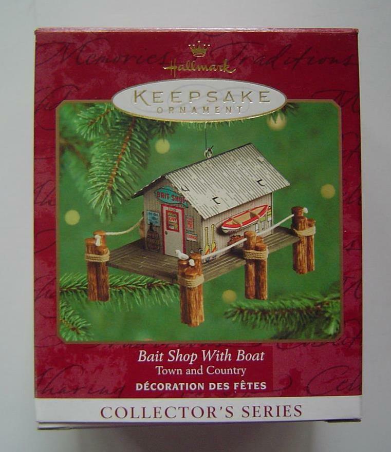 2000 Hallmark Keepsake Ornament BAIT SHOP WITH BOAT 2nd in Town ...