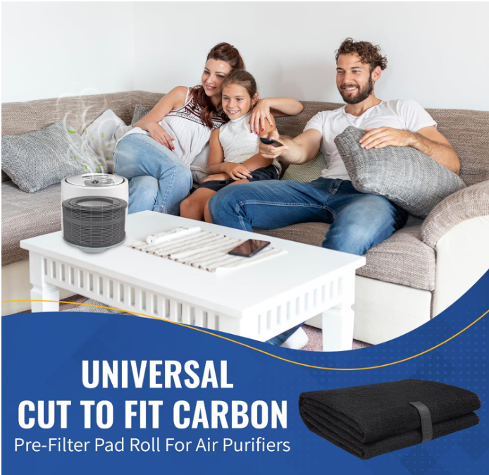 Universal Cut to Fit Carbon Pad Pre Filter Roll for Air Purifiers ...