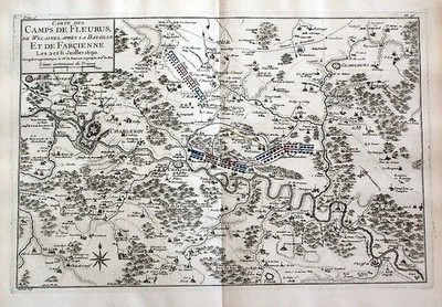 1750 - Charleroi Châtelet Gembloux Fleurus Map Copperplate Engraving ...