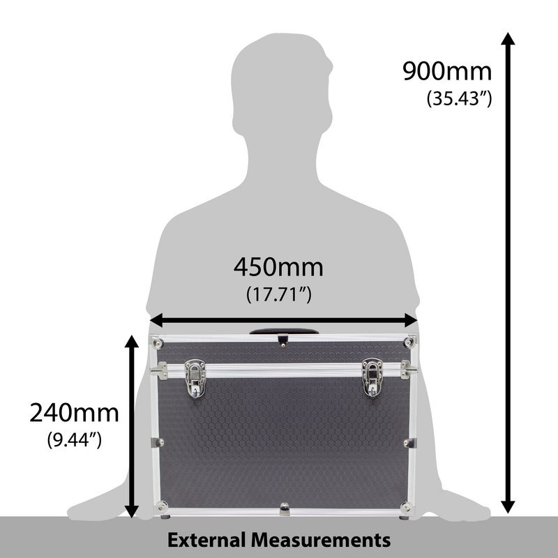 Large Hard Flight Case Grey DJ Tool Van Car Boot Storage Box ...