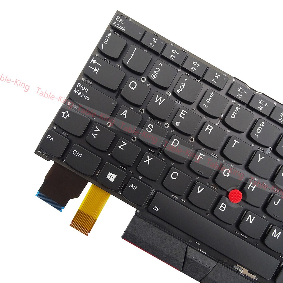 Black Backlit Spanish Spain Keyboard for Lenovo Thinkpad X13 Yoga Gen1 ...