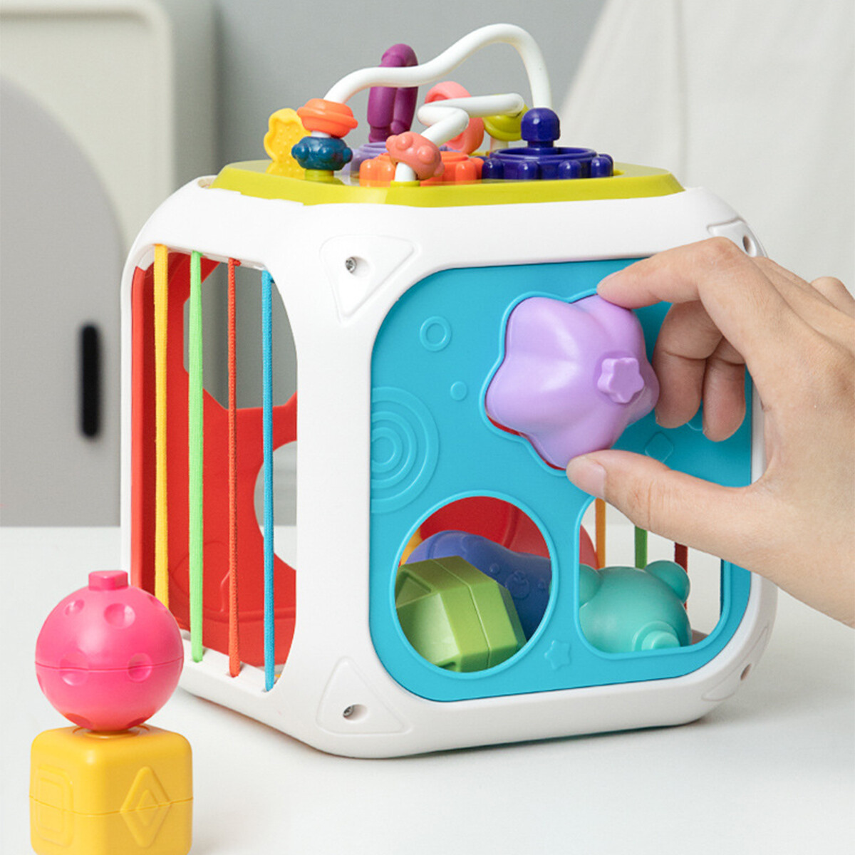 Baby Shape Sorter Montessori Toys Activity Cube Early Educational ...