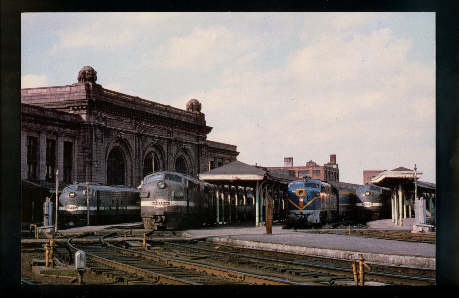 Oversized Train Railroad postcard AVD Super RJ76 Albany Union Station ...