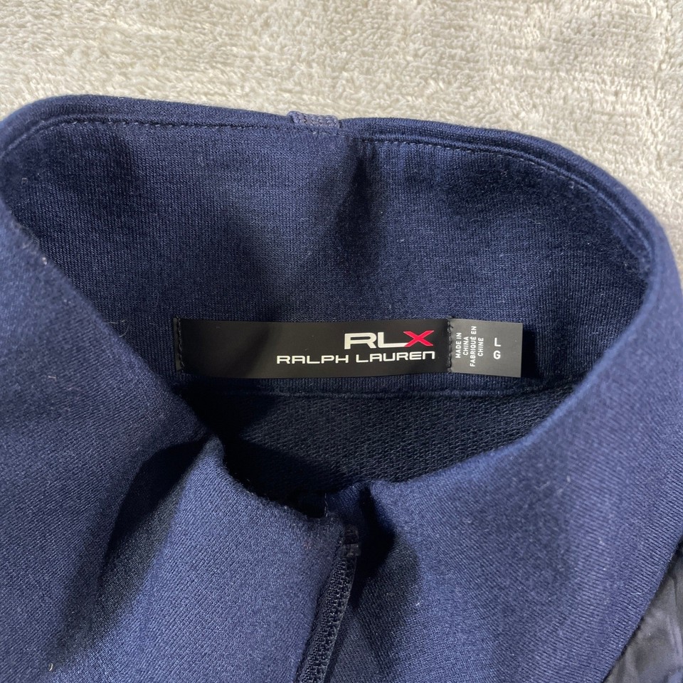 RLX Ralph Lauren Quilted Jacket Mens Large Blue Hybrid Golf Preppy ...