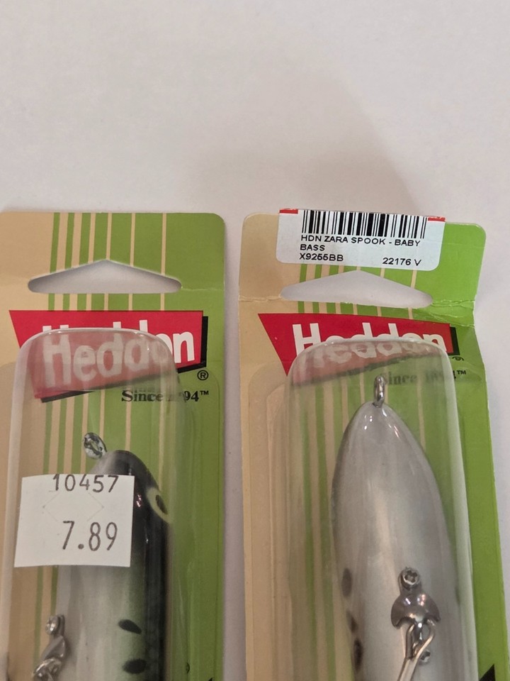 LOT OF 2 HEDDON ZARA SPOOK BABY BASS TOPWATER FISHING LURES NEW IN BOX ...