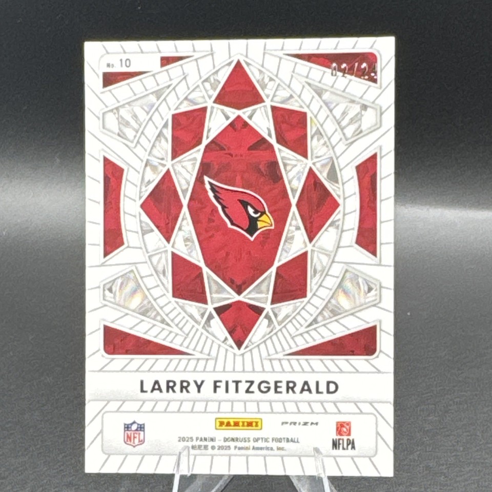 2025 Panini Optic Diamond Hands Larry Fitzgerald Dragon Prizm /24 ...
