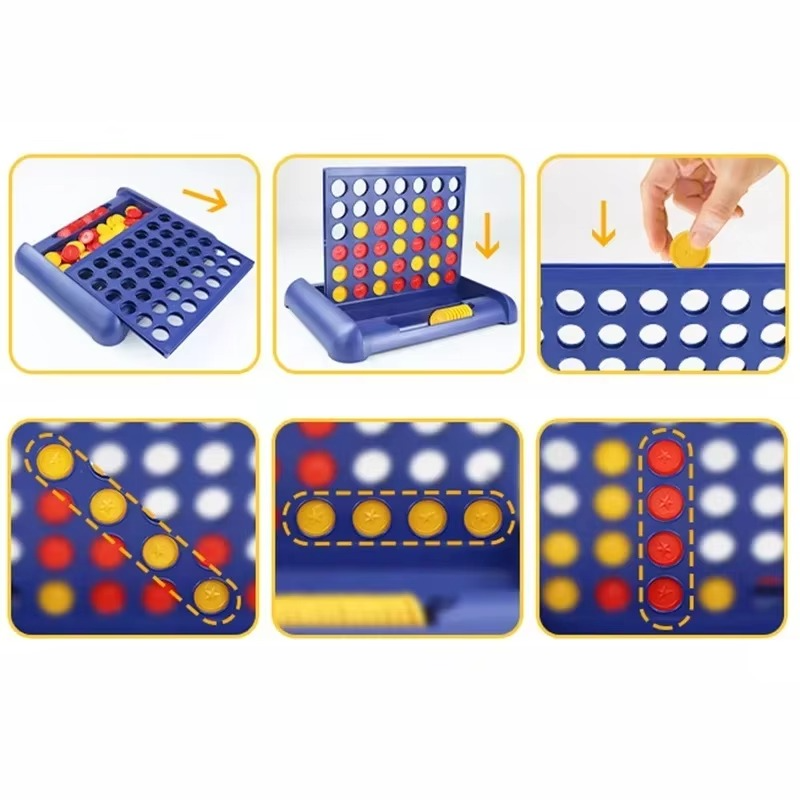 Connect Four In A Row 4 In A Line Board Game Kids Educational Toy ...