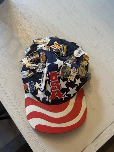 Vintage Atlanta 1996 Olympics USA Snapback Hat with 43 Pins | eBay