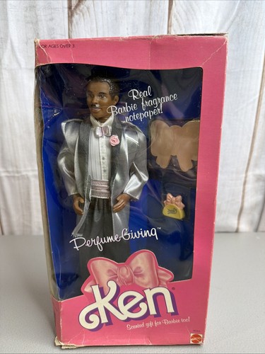 Vintage Barbie 1987 Perfume Giving Ken Mattel 4555 African American New ...