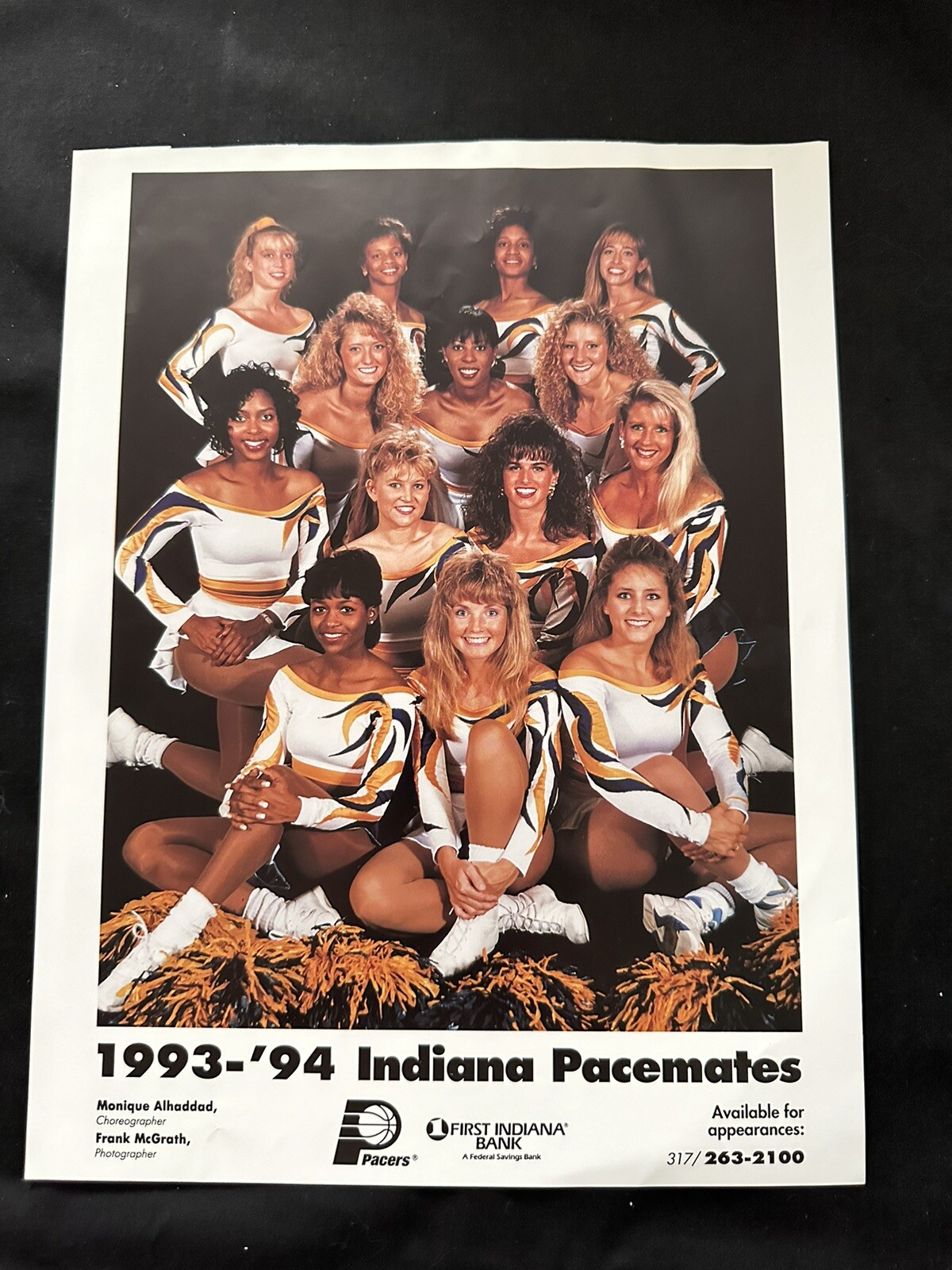 1993-94 Indiana Pacemates Team 8.5X11 Photo NBA Basketball First ...