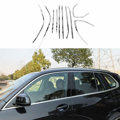 For 2019-2025 BMW X5 G05 silver stainless Window Molding Strips Trim ...
