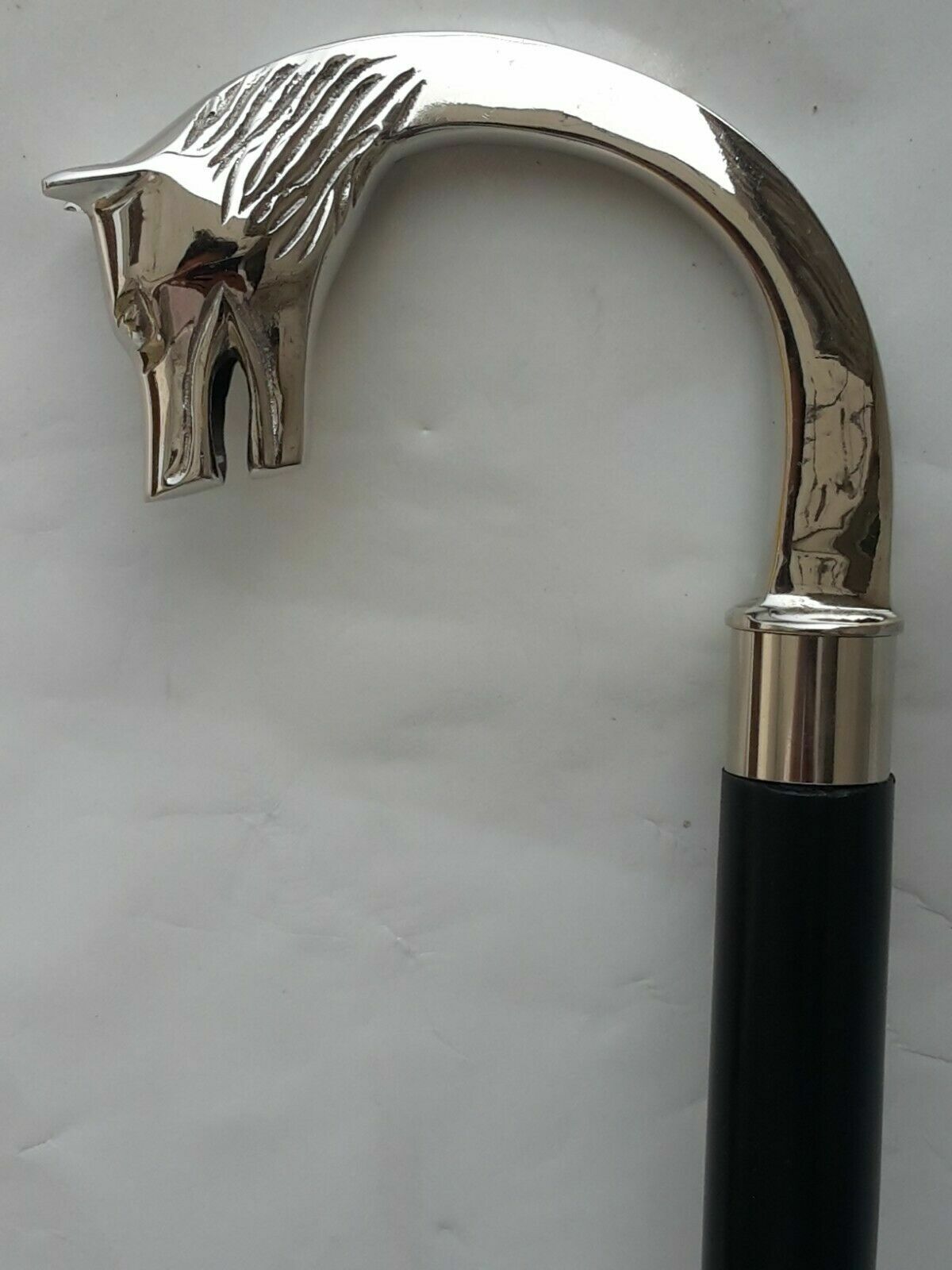 Vintage Silver Brass Wolf Head Handle | Grelly USA