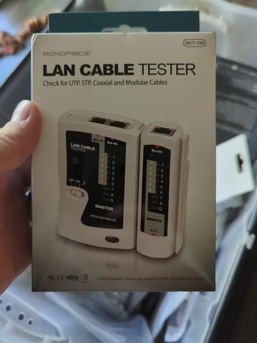 Monoprice RJ-11 and RJ-45 Modular Plug LAN Cable Tester MCT-108 for UTP ...